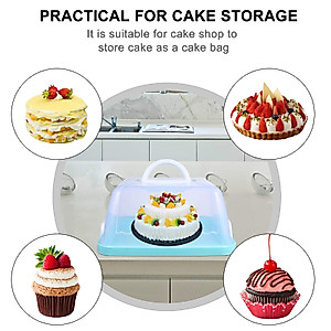 BESTOYARD Locking Cake Carrier Square Storage Container Stand for Cupcakes and Cakes with Collapsible Handles Blue,4RN9XLJITJ75218ZM915RAZF,25.5x20cm