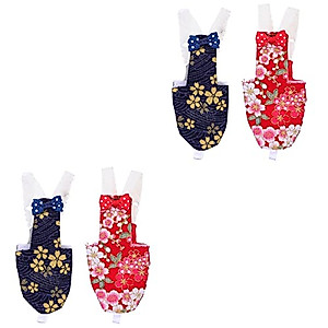 Balacoo 4Pcs Pet Chicken Diaper Floor Printed Chicken Diaper Washable Pet Diaper Fashionable Duck Diaper with Bow Tie for Poultry Goose Duck Hen Chicken