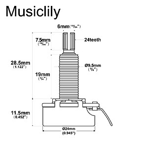 CTS 450 Series A500K Split Long Shaft Guitar Pots Audio Taper Potentiometers for USA Electric Guitar and Bass, 10% Tolerance (Set of 2)