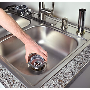 Plumb Pak K5414-2 Kitchen Sink Strainer with Fixed Post Basket, 2 Pack, Stainless Steel, 2 Pack