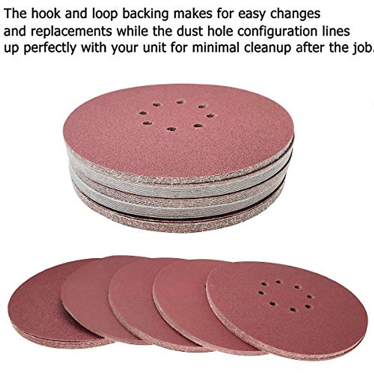 SACKORANGE 30 Pack 9 Inch 8 Hole 240 Grits Drywall Sanding Discs - Premium Sandpaper Discs with Hook & Loop Backing, Fast Cutting Aluminum Oxide Abrasive - for 9" Drywall Power Sander, Sand Wood