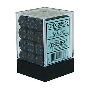 DND Dice Set-Chessex D&D Dice-12mm Speckled Blue Stars Plastic Polyhedral Dice Set-Dungeons and Dragons Dice Includes 36Dice - D6, Various (CHX25938)