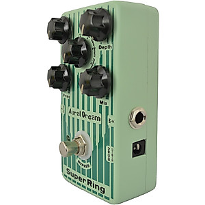 Aural Dream Super Ring Guitar Effect Pedal provides 2 ring modes and 6 modulation waveforms through adjusting Rate and fluctuating Depth to simulate Tubular Bell,Chime and Bells,True Bypass