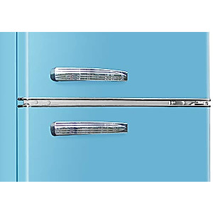 RCA RFR1055-BLUE, Retro 2 Door Apartment Size Refrigerator with Freezer, 10, Blue, cu ft