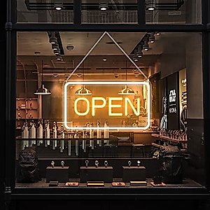 LED Open Signs for Business, 16"x 9" Neon Open Sign, High Brightness Warm White Light Up Sign with Chain, for Small Business, Store, Bar, Hotel, Cafe, Florists