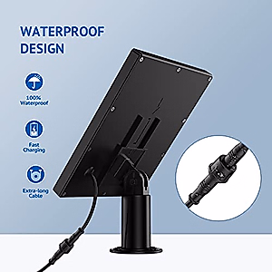 Ayotu Weatherproof Solar Panel for Ring Video Doorbell 2nd Gen 2020 Release, 5V/3.5W(Max) Output Power Adapter Continuous Charging with 3.8M/12ft Charge Cable(NOT Include Doorbell), Black