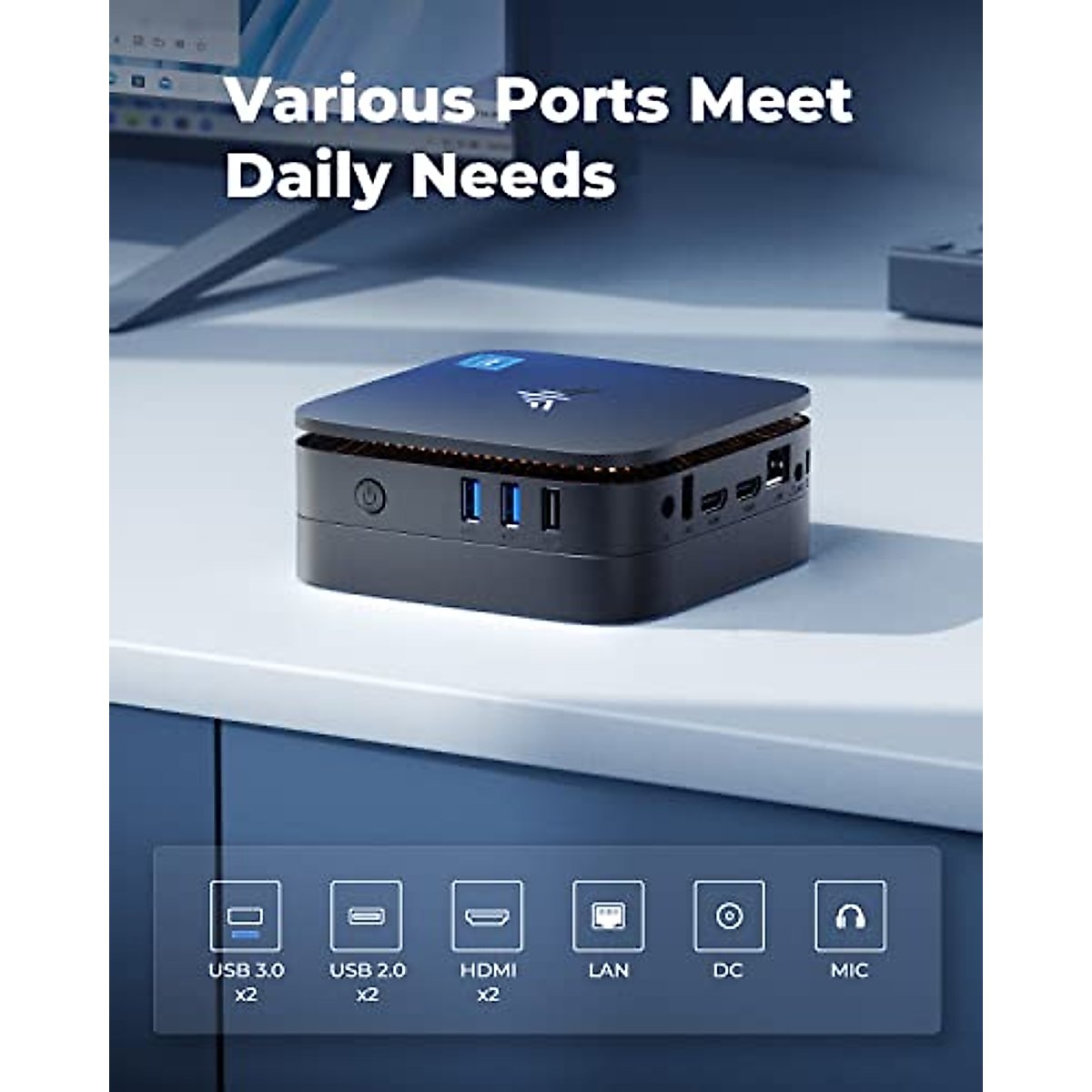 KAMRUI AK1PLUS Mini PC 16GB RAM, Intel 12th Alder Lake N95(up to 3.4 GHz) Mini Computer, Compact Small Desktop Computers Tower Support 4K UHD/HDMI 2.0/LAN/Dual-Band WiFi for Office Home Server