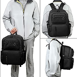 WEREWOLVES 30L Casual Daypack, 2 Compartments Travel Backpack, Sports Bag with Water Bottle Side Pocket and Laptop Compartment, College Bag for Men Women (Black)