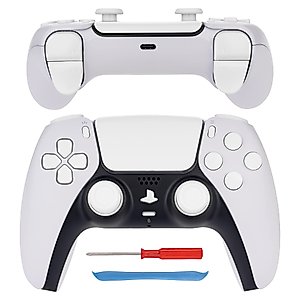 Z&Hveez Replacement Buttons Kit for PS5 Controller, D-pad & Action Buttons & L1 R1 L2 R2 Triggers & Faceplate Cover, Full Set Buttons with Repair Tools For DualSense Controller (White)