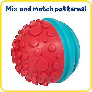 READY 2 LEARN Paint and Dough Texture Spheres - Set of 4 - Ages 2 + - Mix and Match Sensory Fidget Toys for Toddlers - DIY Textures and Patterns, red, Blue, Orange, Green