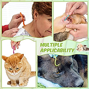 Kittmip 24 Pcs Tick Remover Plastic Tick Remover Tools Tick Puller Removal Tick Grabber for Dogs Cats Humans, 3 Sizes (Blue, Green, Orange, Rose Red)