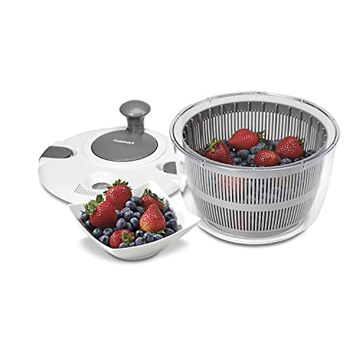 Cuisinart CTG-00-SASG 5 Quart Salad Spinner, White/Gray
