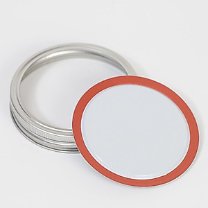Jumterlee 46Pcs Canning Lids with Rings Regular Mouth, 10 Rings & 36 Lids, Premium Regular Mouth Mason Jar Lids with Bands/Rings Fit Ball, Kerr and More, Food Grade Material