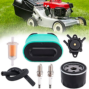 792105 Air Filter 276890 + 492932 Oil Filter for Briggs & Stratton 4163205 4163206 40G777 407777 445877 445667 for LA165 D160 D170 Z245 MIU11515 GY21057 Lawn Mower 792105 Air Filter Tune Up Kit