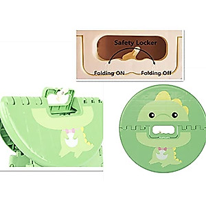 famobay Home Foldable Step stools - Round Cartoon Seat -11 Inches Wide & 9 Inches Tall - 300 lbs Capacity - Light Weight Plastic Design (Dinosaur, 1)