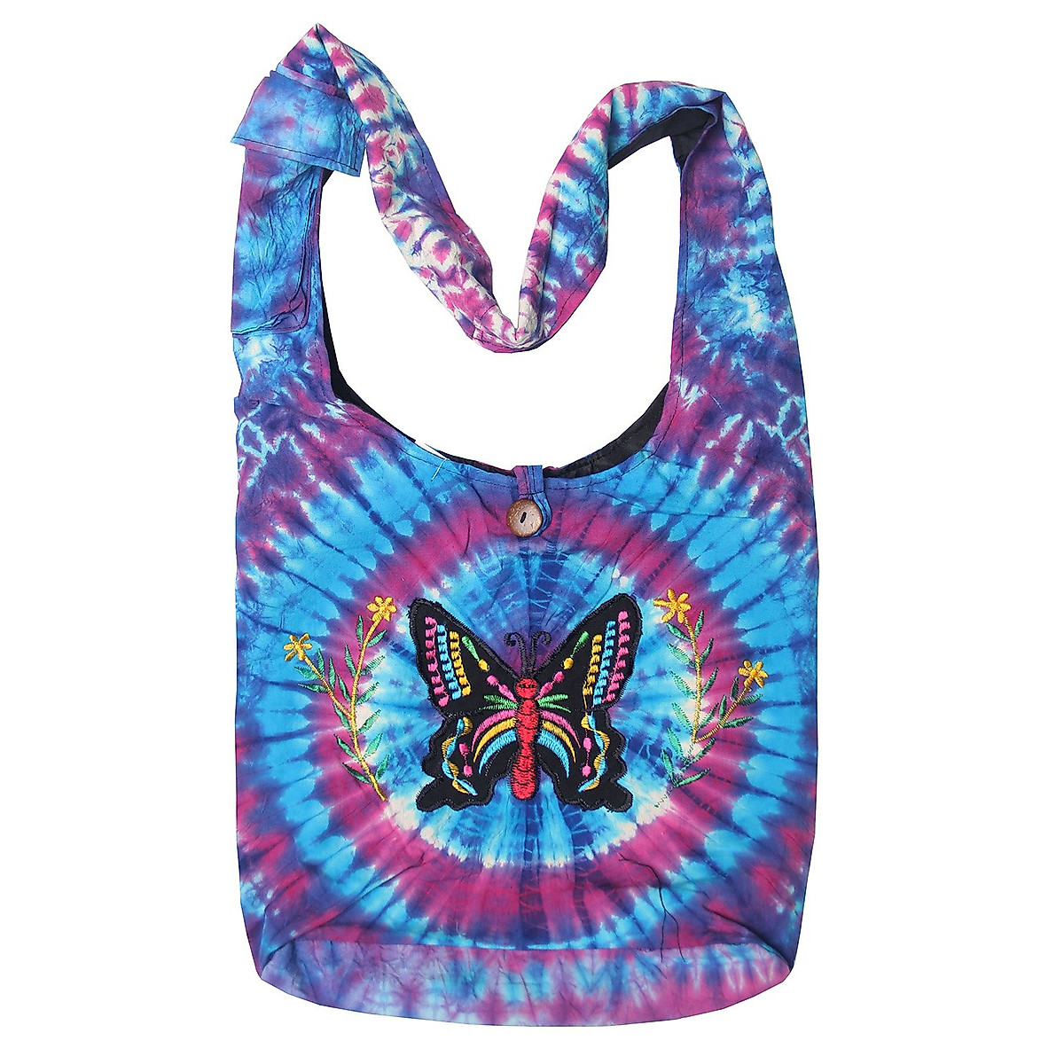 Shangri-La Nook Cotton crossbody Butterfly Gypsy Bag Handmade in Nepal