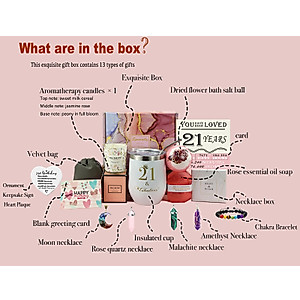 Carselage 21st Birthday Gifts for Her, Unique 21 Years Old Crystal Gifts Basket Decorations for Women, Friends, Younger Sister, Daughters, BFF, Granddaughters