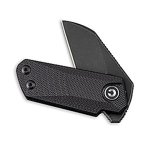 CIVIVI Ki-V Front Flipper Pocket Knife, Double Detent Slip Joint Small Folding Knife with Deep Carry Pocket Clip For Easy EDC C2108B (Black)