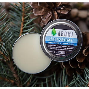Aromi Solid Cologne | Sweet, Vanilla, Musk Fragrance, Vegan and Cruelty-free Scent, Portable, Travel, Small Gift, Men's Stocking Stuffer, Alcohol-free (Handsome)