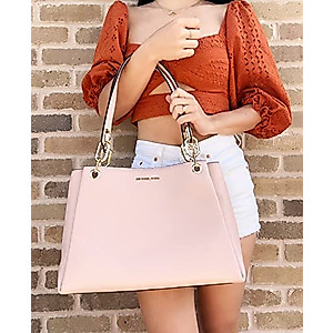 Michael Kors Women's Trisha Large Shoulder Bag Tote Purse Handbag (Powder Blush)