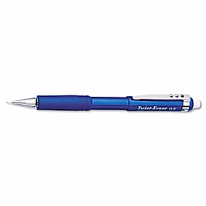 Pentel(R) Twist-Erase(R) III Automatic Pencil, 0.5 mm, Blue, 1 each