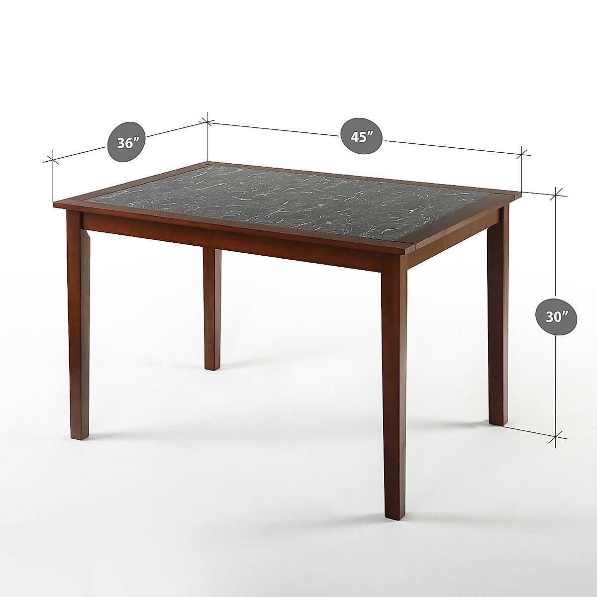 ZINUS Faux Marble and Wood Dining Table, Table Only