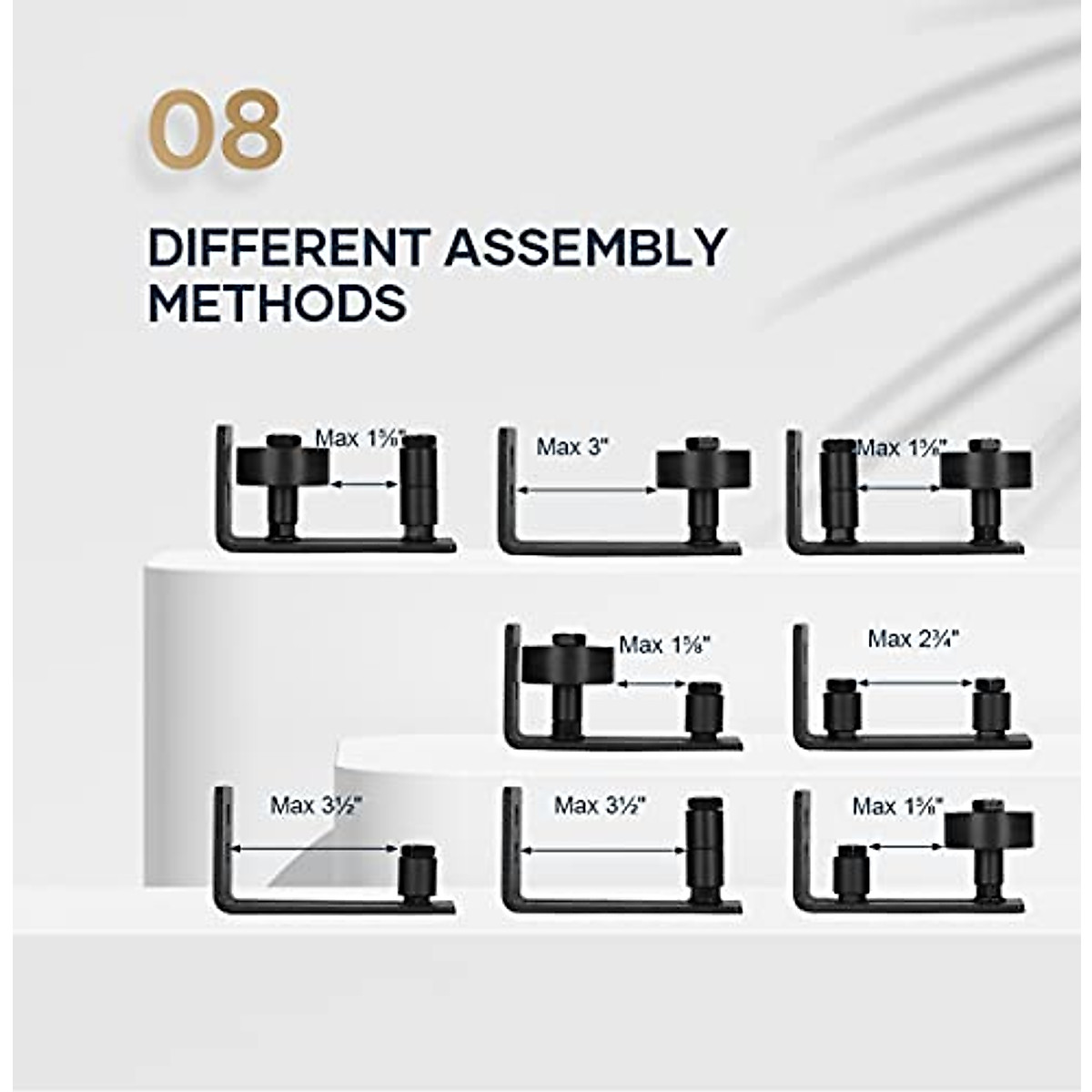 EaseLife Sliding Barn Door Bottom Floor Guide,Adjustable Roller,Wall Mount System,Flush Flat Bottom Design,8 Assemble Setup Options,Fit All Size Door,Black