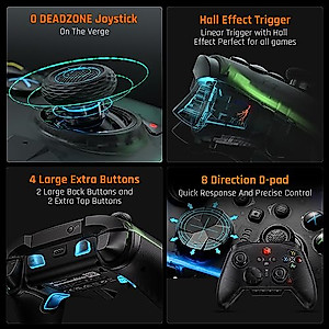 BIGBIG WON Wireless Switch Controllers for Nintendo Switch/PC Windows/Android/IOS, Bluetooth Wired PC Game Controller With 6-Axis Gyro/Vibration/Turbo/NFC/Wake-Up, Gaming Controller with Charging Dock
