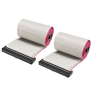 Tool parts IDC Gray Wire Flat Ribbon Cable 50 Pins 128cm Length 2.54mm Pitch 2pcs Type-C