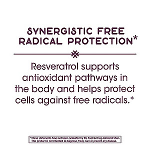 Nature’s Way Resveratrol-Forte, Premium Blend, Free Radical Protection*, 175 mg of Resveratrol per Serving, 60 Softgels