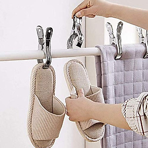 Pealeep 12 Pack Stainless Steel Clothespins,4.7 Inch Beach TowelClips,About Ground Pool Cover Clamps for Cruise,Boat,Blanket,Quilt,Lounge