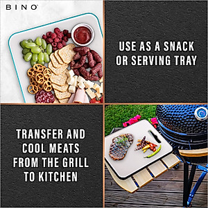 BINO Cutting Board - 2-Piece Chopping Boards | BPA-Free Plastic, Durable, Large Surface, Multipurpose, Dual-Sided, Dishwasher Safe | Charcuterie Accessories | Home & Kitchen Utensils