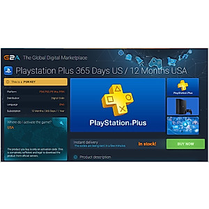 12 Month PlayStation Plus Membership Zone 3 - PS3/ PS4/ PS Vita [Digital Code]