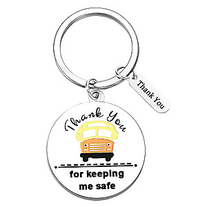 Yinkin 6 Pcs School Bus Driver Appreciation Gifts Bulk Bus Driver Keychains Thank You Gift for Bus Driver Gifts for Men Women New Driver Retirement Leaving