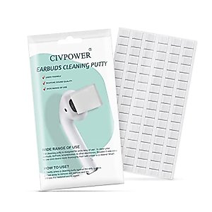 CIVPOWER Cleaner Kit for Airpods 1/2/3/Pro, Airpod Cleaning Kit Remove Ear Wax, Earbud Cleaning Putty for Bluetooth Headphones, Earphone, Charging Case, Phone, Camera, Keyboard, Hearing Aids (96 Pcs)