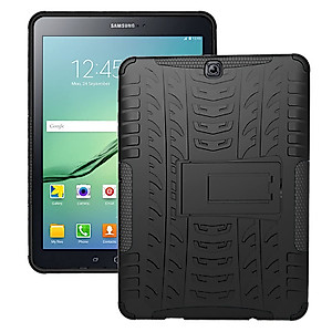 DETUOSI Shockproof Case for Samsung Galaxy Tab S2 9.7" 2015 (SM-T810/ T813/ T817T/ T817V),2-Layers Hybrid Heavy Duty Multi-Angle Kickstand Protective Cover for Samsung Galaxy Tab S2 9.7" Case for Kids