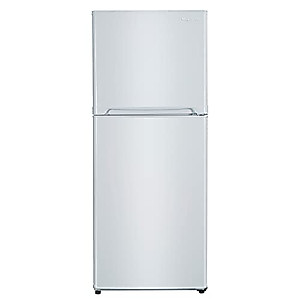 Magic Cool MCR10WI Apartment Refrigerator Freestanding Slim Design Full Fridge with Top Freezer for Condo, House, Small Kitchen Use, White