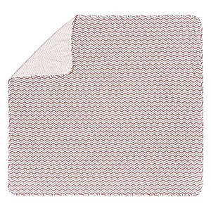 Trend Lab Coral and Gray Chevron Flannel Swaddle Blanket - Chevron Print Cotton, Coral, Gray and White, 48 in x 48 in