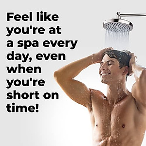 LOKBY 6" High Pressure Shower Head - Rain Fixed Shower Head - Water Pressure Boosting Simple Showerhead Tool-less 1-Min Installation - High Power Flow Bathroom Rainfall Shower Head - Chrome