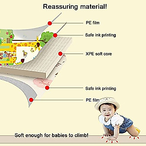 Swity Home Baby Play Mat 79" X 71", Foldable Foam Floor Mats with Carry Bag, Double Sided Playmat, Anti-Slip, BPA Free, Waterproof Crawling Mat for Kids Babies Toddlers (Giraffe)