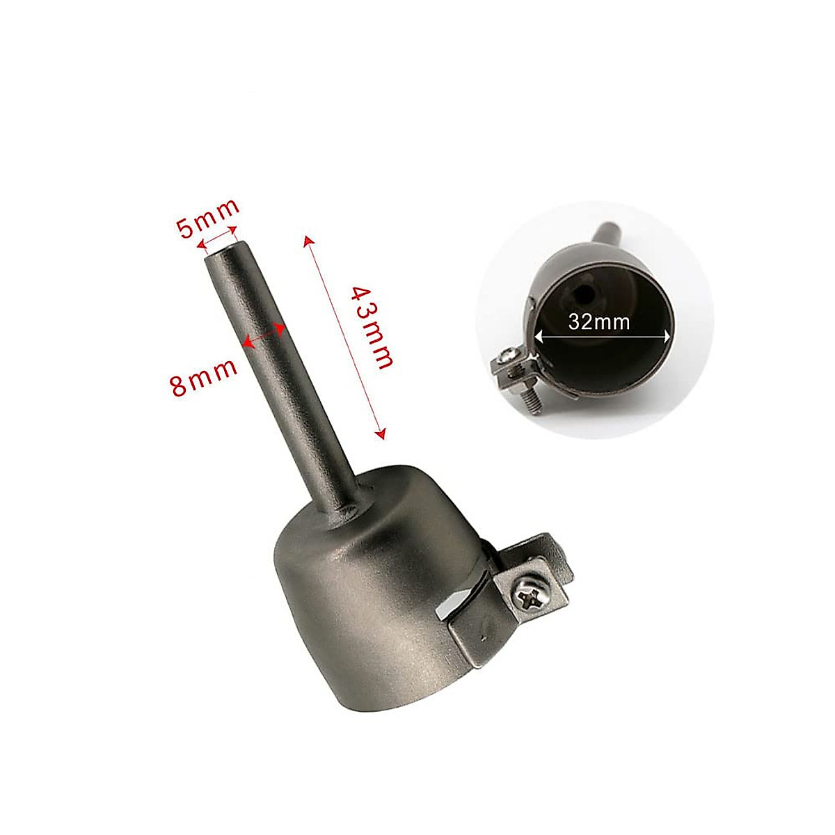 6pcs Triangular Round Speed Welding Nozzle Tacking Nozzle Push Fit 5mm Standard Welder Tip for PVC Hot Air Gun Plastic Heat Gun Welding Machine