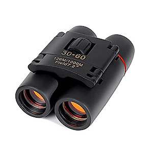 30x60 Portable Mini Binoculars, Wide View Angle Folding Binoculars Telescope with Low Light Night Vision for Outdoor Bird Watching Camping Hiking Traveling