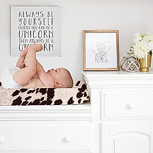 Western Cowboy Changing Pad Cover Super Soft Brown Cowhide