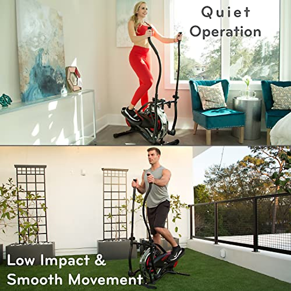 ORBITREK Elite Elliptical Machine for Home Workouts, Compact Exercise Equipment for Home Use, Cardio Training Machine with Variable Resistance, Compact Design, Supports Upto 300 lbs Weight Capacity