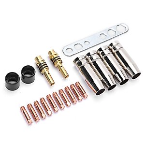 MIG Torch Gun Welding Accessory Kit Tip-Nozzle-Diffuser-Adapter Fit for Binzel 15AK MIG Welder MIG Welder Diffuse