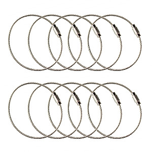 Millennial Essentials Stainless Steel Wire Keychains 1.5mm 6.3 Inches Aircraft Cable Key Ring Loops for Hanging Luggage Tags or ID Tags (100 Pack)