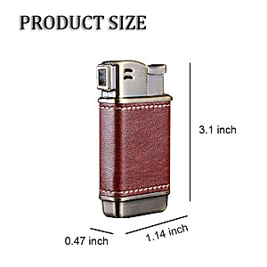 Torch Lighter, Refillable Butane Lighter, Leather Soft Flame Refillable Butane Lighters for Hiking Camping Fireplace Grill Camping BBQ Lighter with Gift Boxed (Without Gas) (Gold)