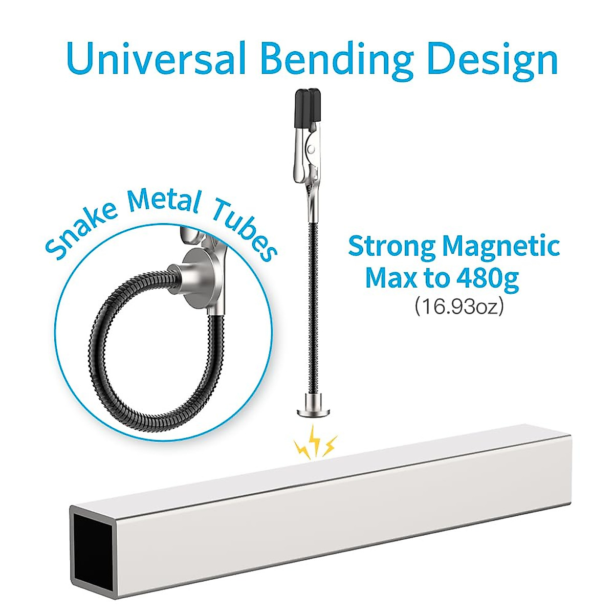 Actekart Metal Model Painting Stand Base and 12PCS Magnetic Bendable Alligator Clip Sticks Set for Gundam Model Parts Coloring, for Airbrush Spray