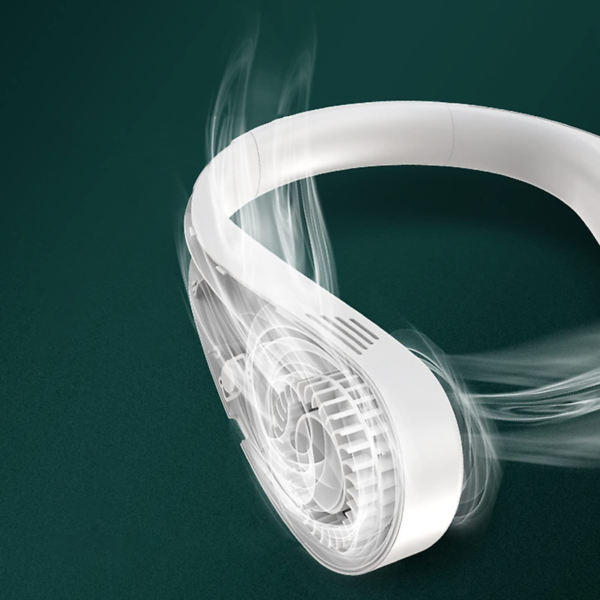 Northern Chill Portable Neck Air Cooler, Hands Free Fan, Headphone Design, 3000mAh USB Rechargeable Fan, Perfect for, Running, Camping, 3 Speed Modes, Compact, Portable, and Convenient (White)