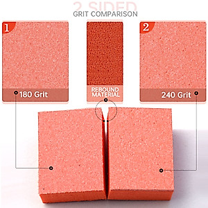 Maryton Mini Nail Buffer Blocks - 180/240 Grit Professional Salon Orange Buffers - Buff Nails Prior to Application of Gel Polish, Acrylic, 50 Count
